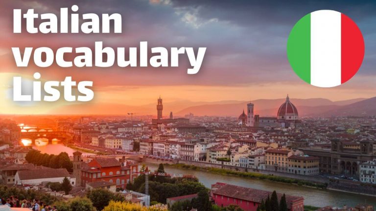 Italian Vocabulary Lists (PDF) | Extralanguages.com
